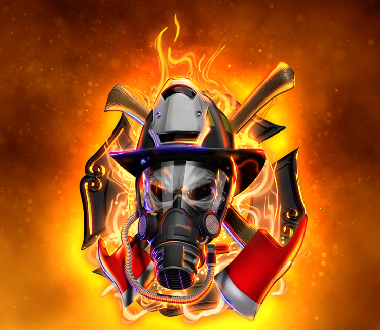 Firefighter Skull Aurora Graphics
