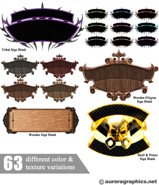 Sign Blank Pack 1 | Aurora Graphics