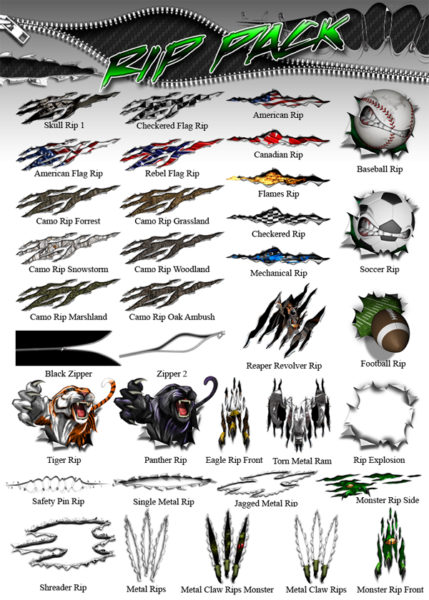 Rips & Tears images for Vehicle Wraps and Large Format Printing.