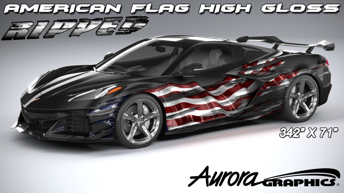 American Flag High Gloss Ripped | Aurora Graphics